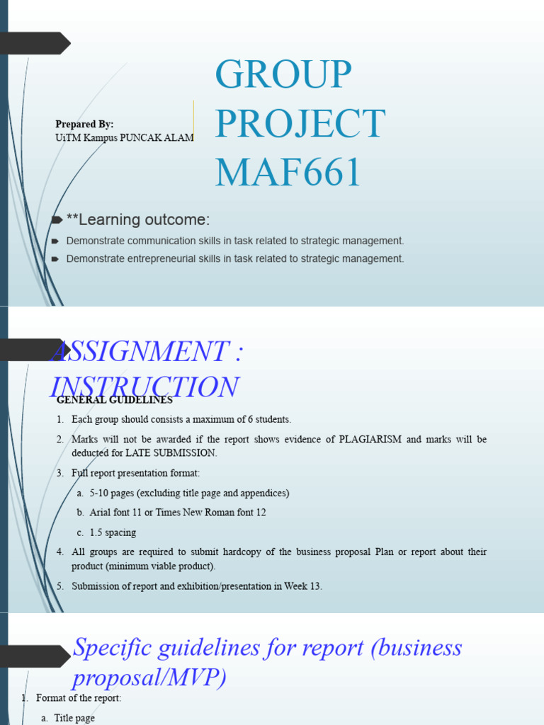 Instruction and Rubric GROUP PROJECT MAF661 20232 - Sabah | PDF ...