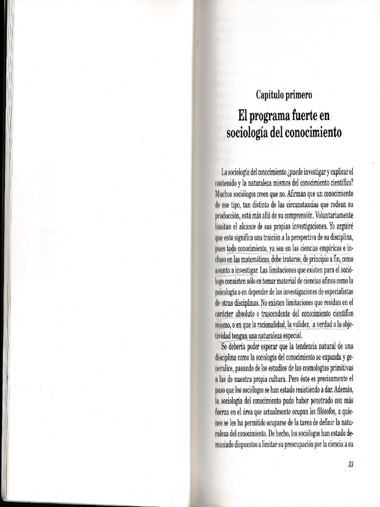 Conocimiento e Imaginario Social - Cap1 (David - Bloor) | PDF