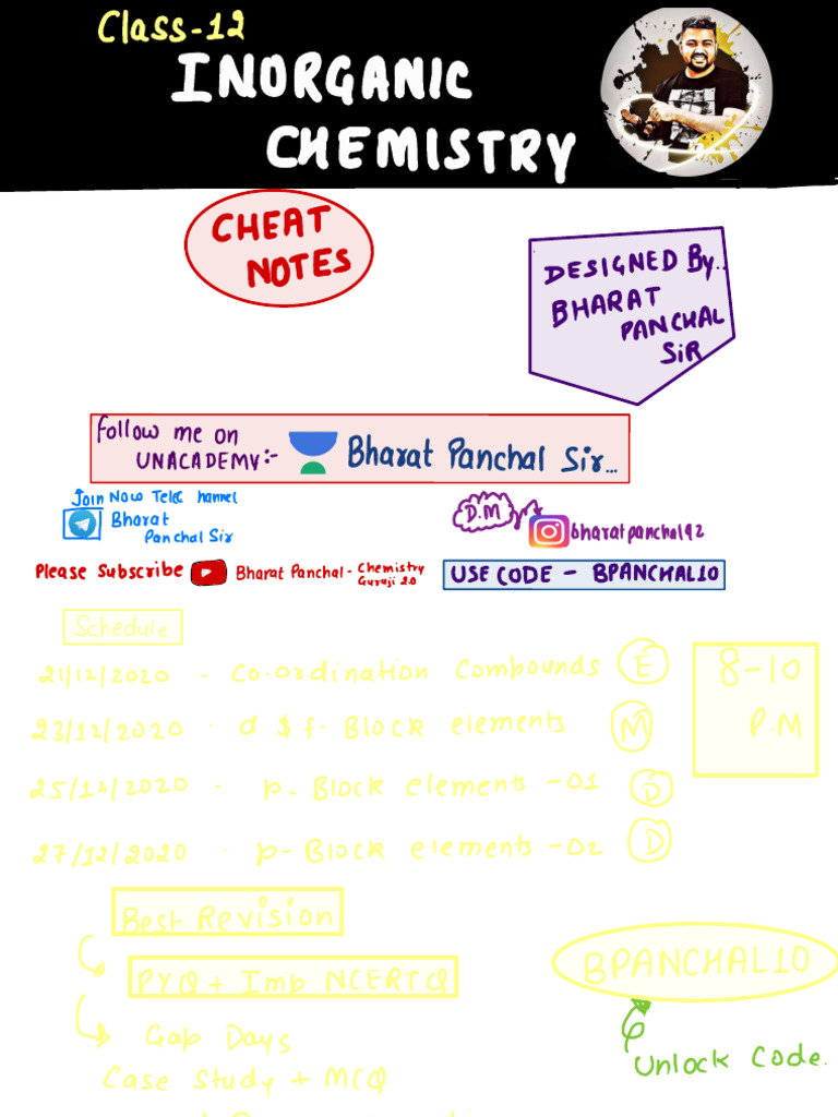 Inorganic Chemistry Short Notes | PDF | Chemical Compounds | Transition ...
