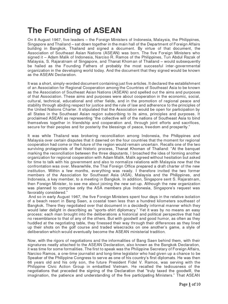 ASEAN Review Materials For Screening | PDF