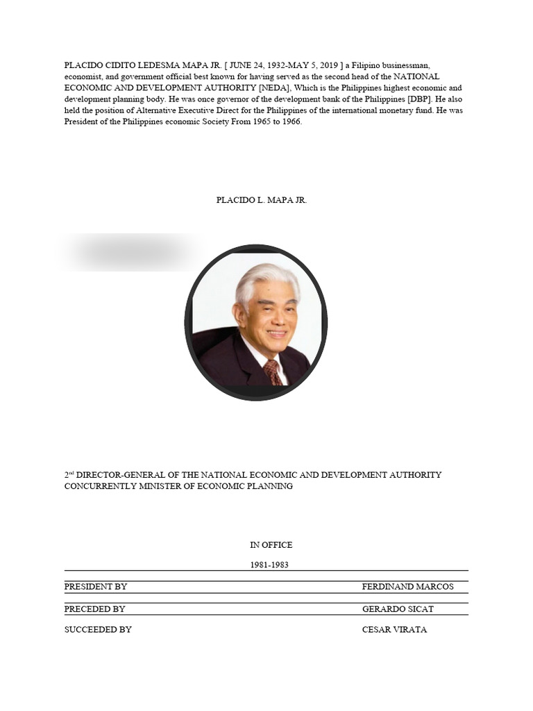 Placido Cidito Ledesma Mapa JR | PDF | Philippines | Government