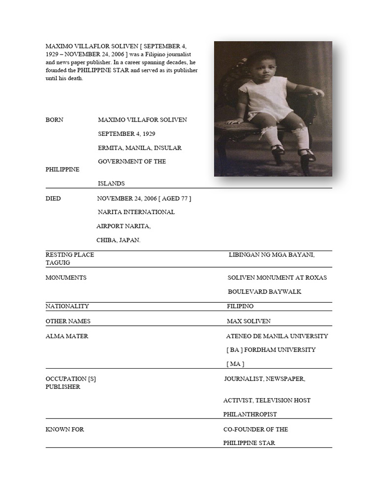 Maximo Villaflor Soliven | PDF | Philippines