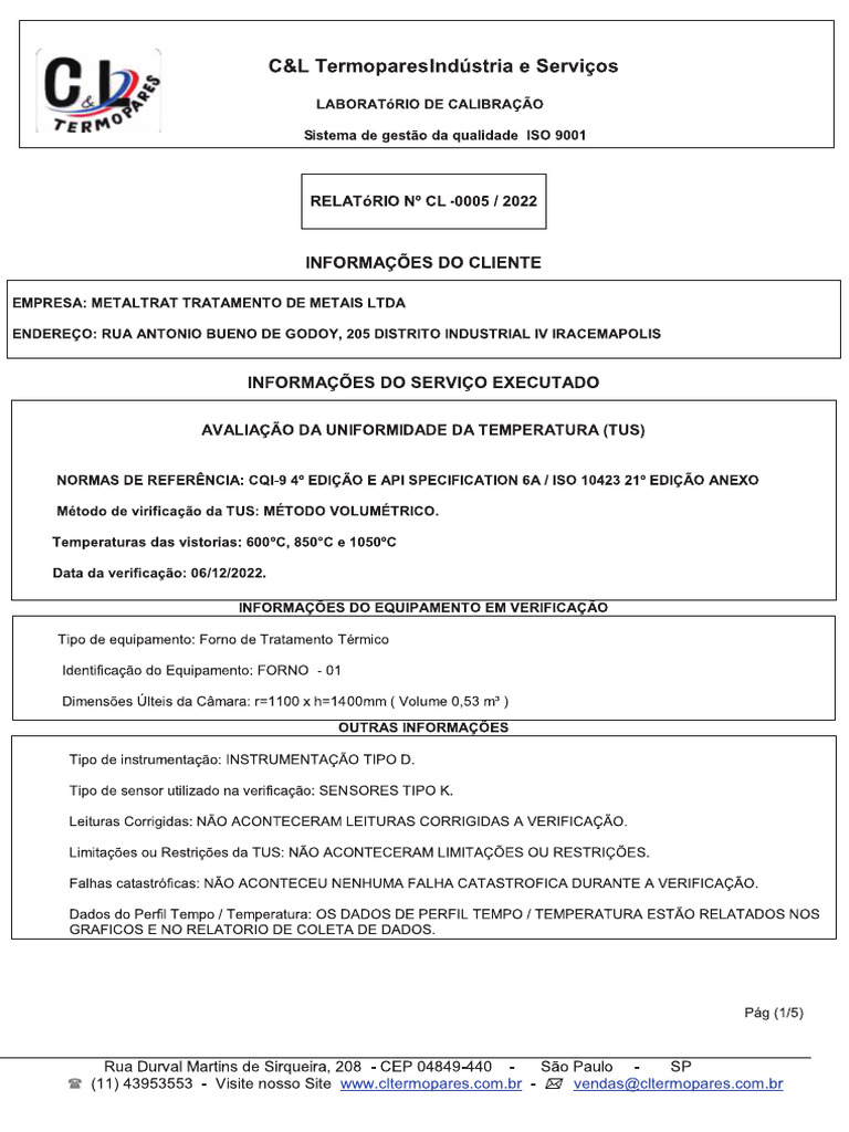 Certificados-Metaltrat - API6A | PDF