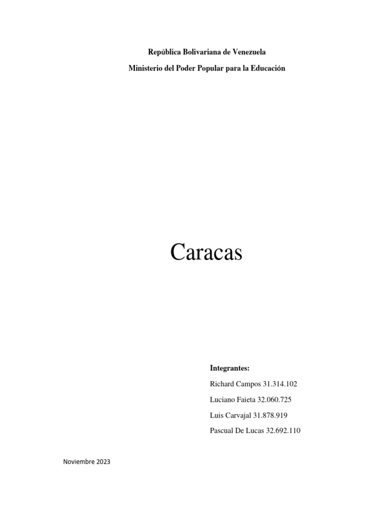 Características y cultura de Caracas | PDF | Venezuela