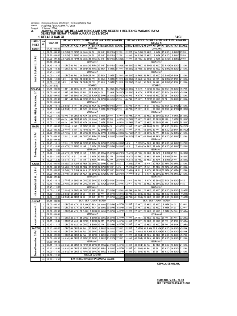Jadwal Genap 2023-2024 Fix 2 | PDF