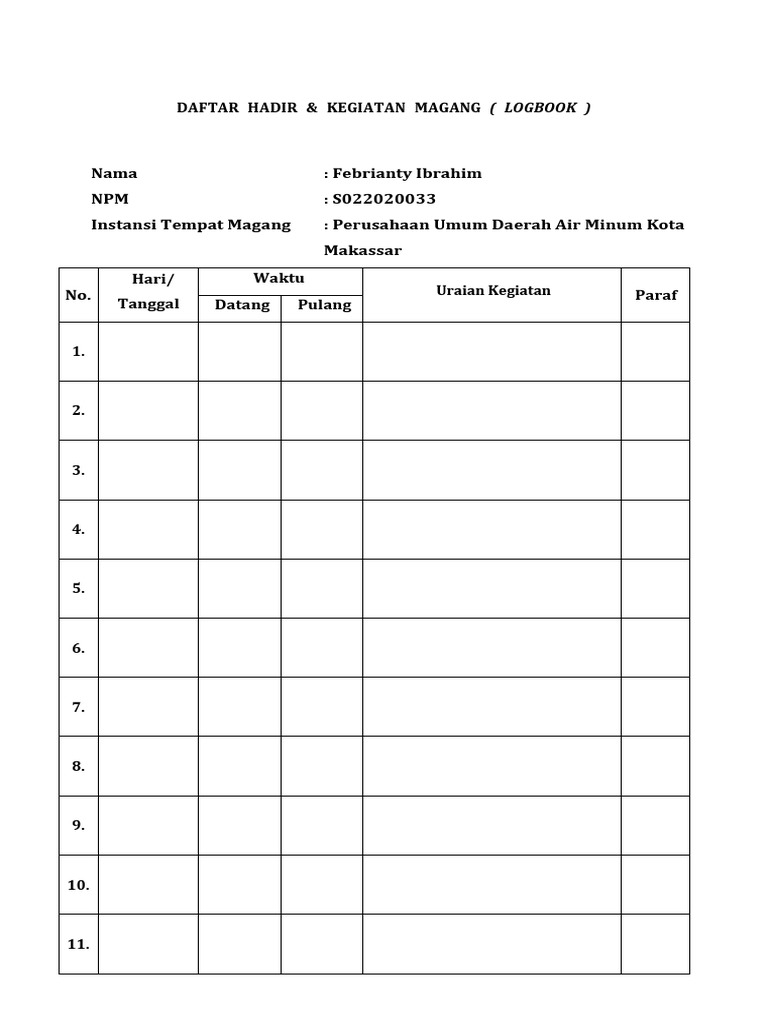 Magang Logbook | PDF