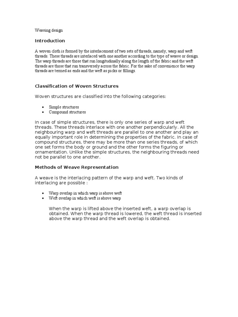 An In-Depth Explanation of Weaving Designs, Structures, Methods of ...