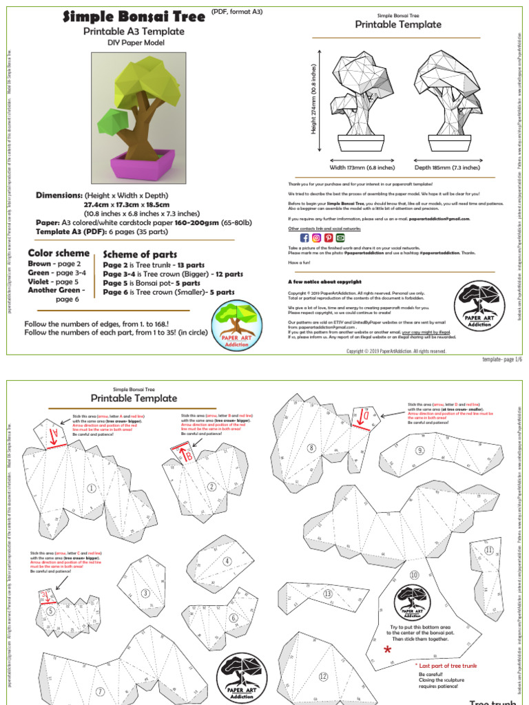 08 - Simple Bonsai Tree - TEMPLATE A3 | PDF
