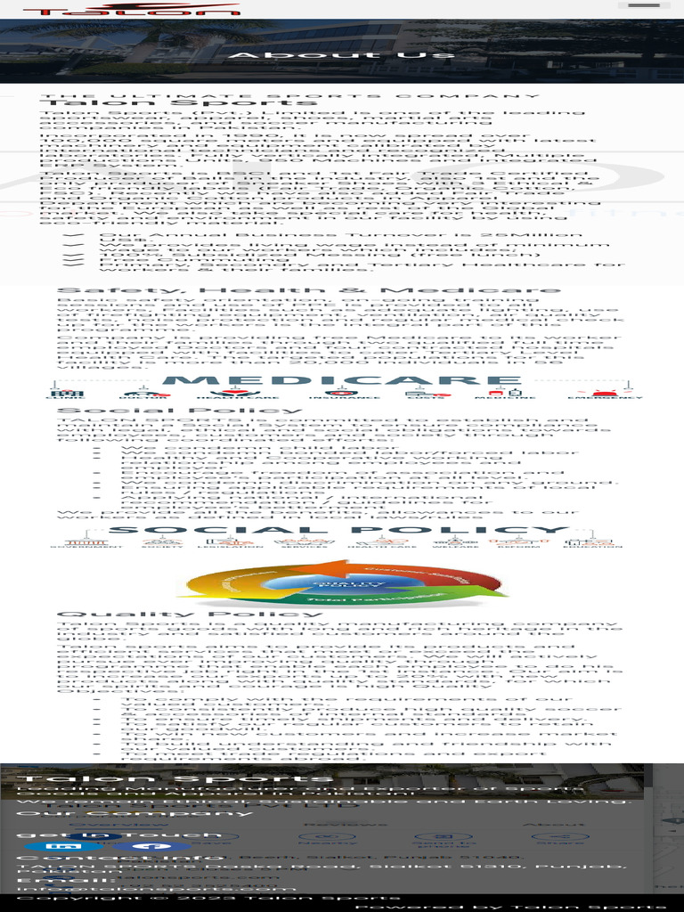 Talon Sports - The Ultimate Sports Company | PDF | Employment | Health Care