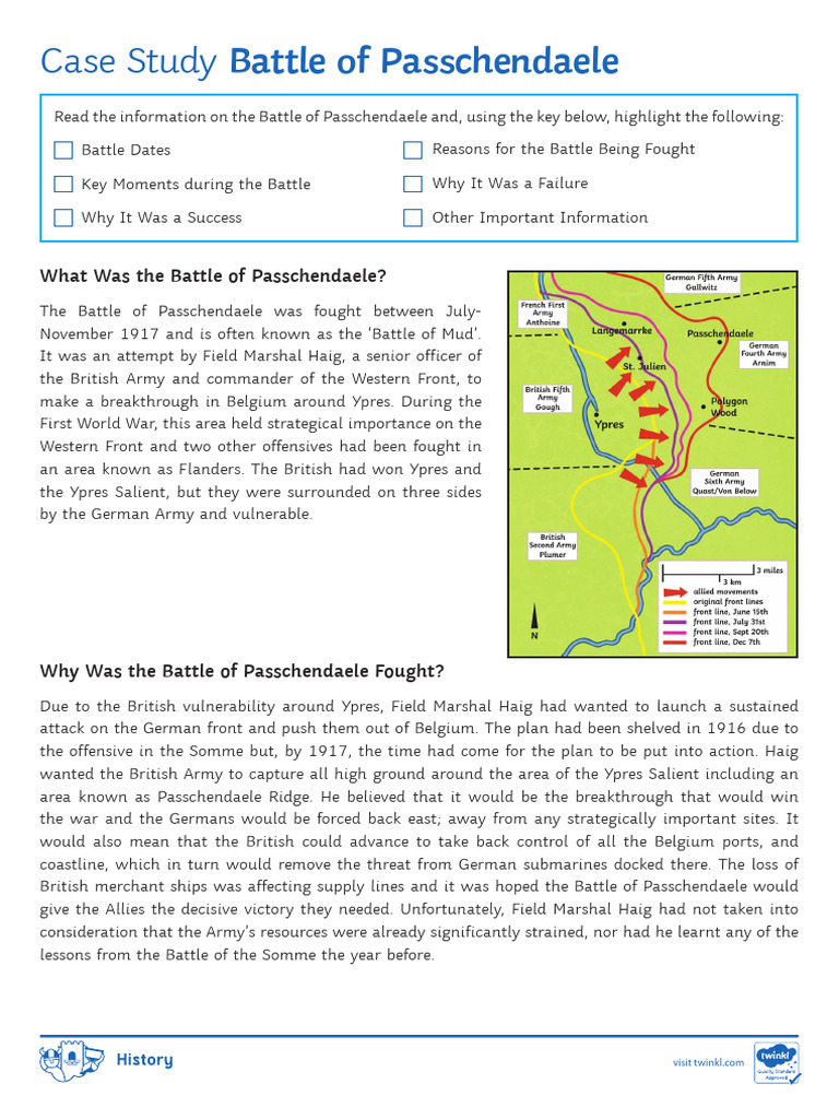 Battle of Passchendaele Overview | PDF | Western Front (World War I ...