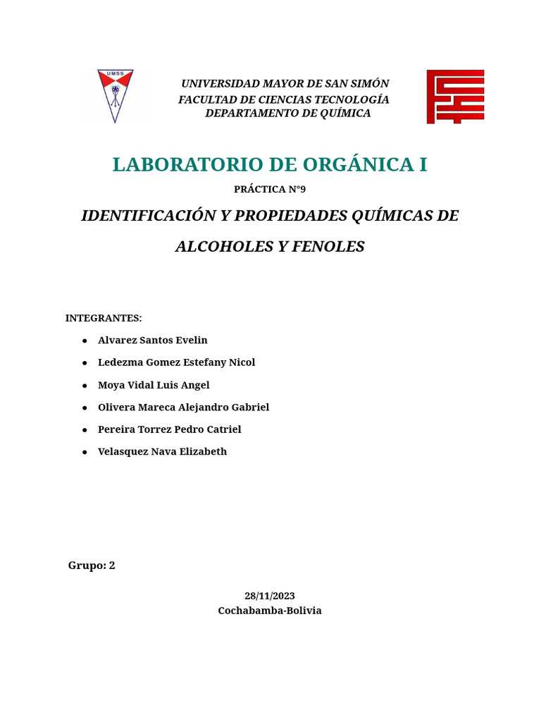 P9 Lab Orga 1 | PDF | Ester | Ácido