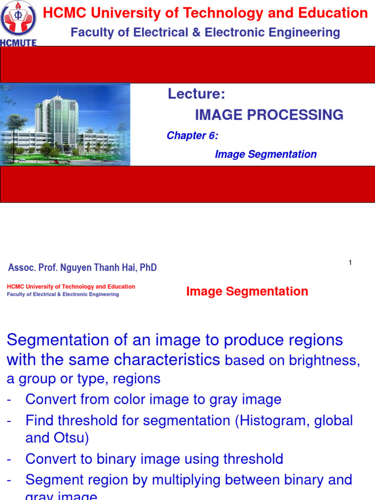 C6 - P1 - Image Segmentation - NTHai-6-2020 | PDF | Image Segmentation | Digital Signal Processing