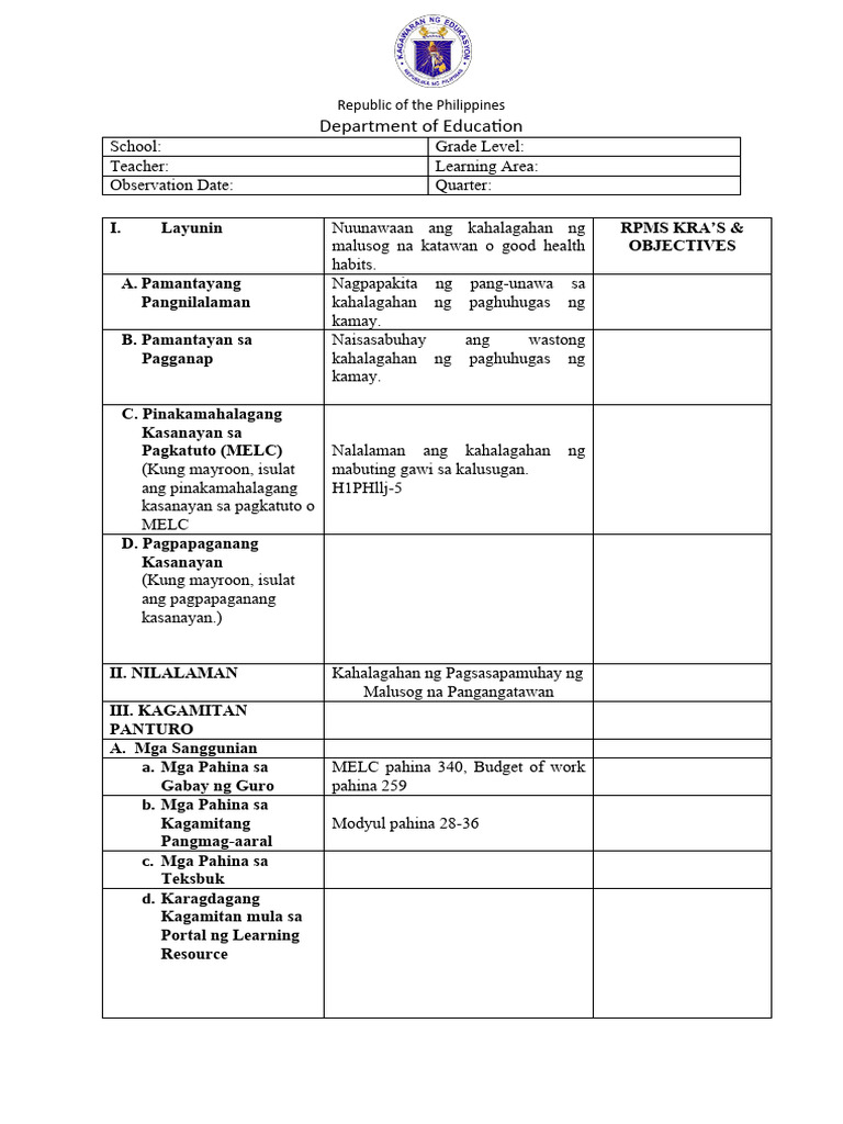 Health Lesson Plan | PDF