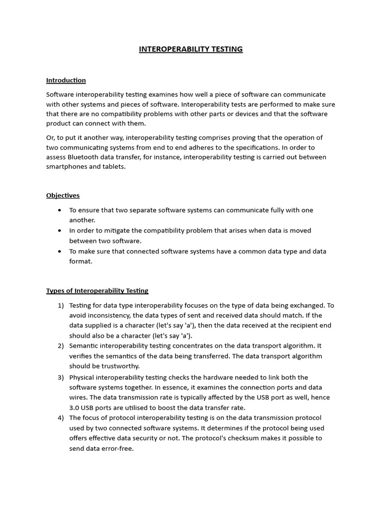 Interoperability Testing Pdf Interoperability Usb