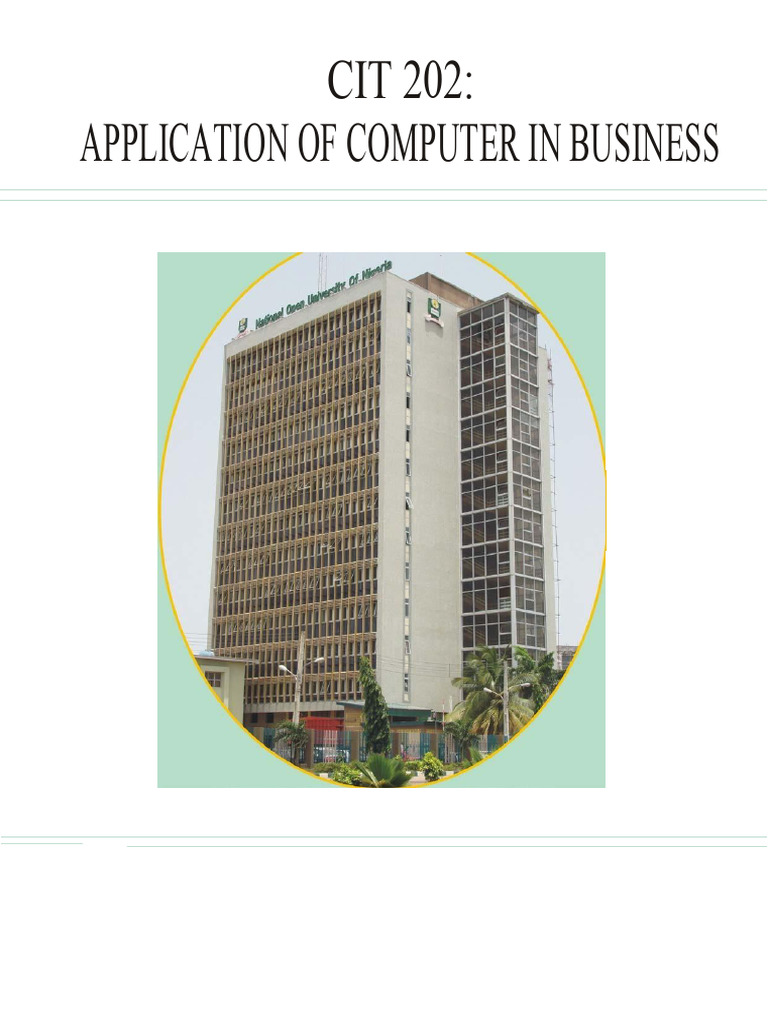 CIT 202: Computer Use in Business | PDF | Floppy Disk | Personal ...
