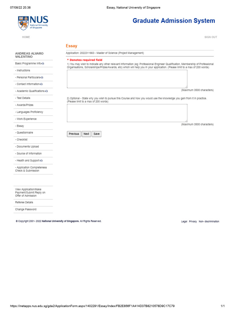 Sample Essay MSC in Project Management | PDF | Computers | Technology ...