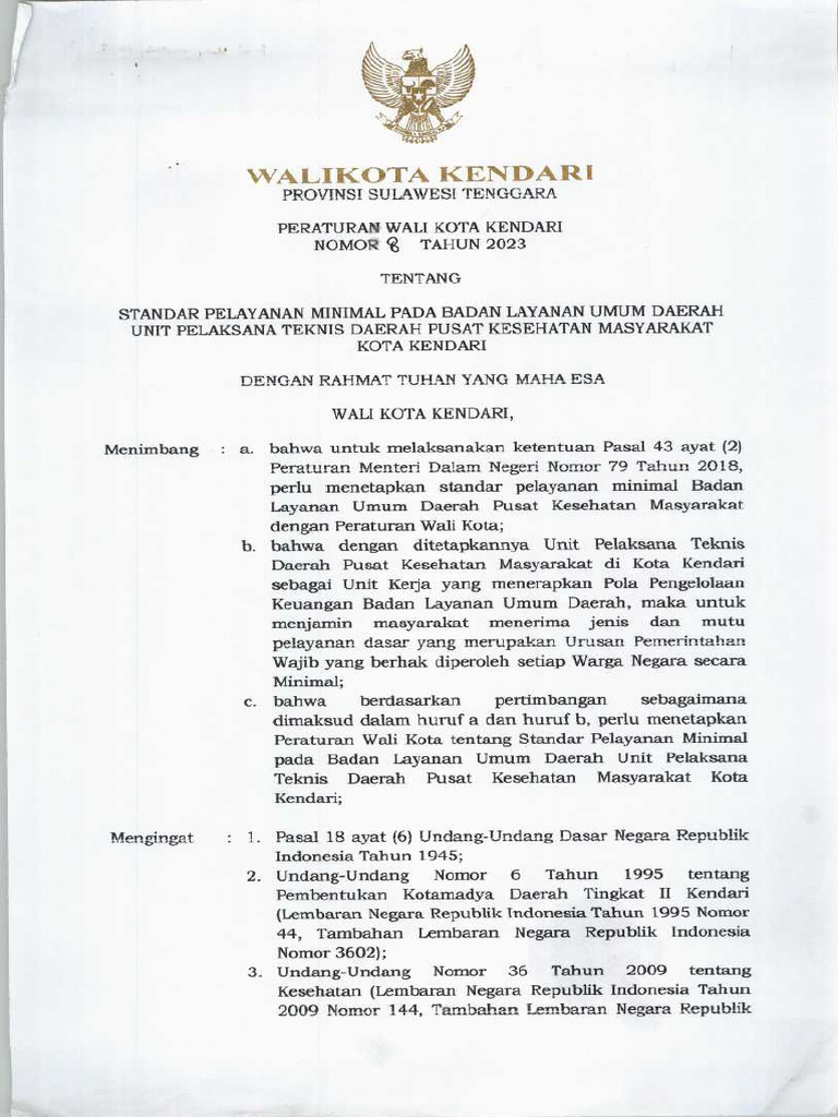 Perwali No. 8 Tahun 2023 | PDF