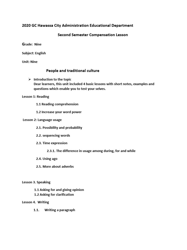 English GR 9 Unit 9 | PDF | Adverb | Adjective