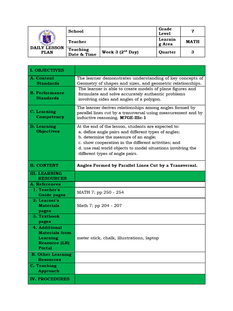 DLP Math 7 Q3 - W3 - D2 | PDF