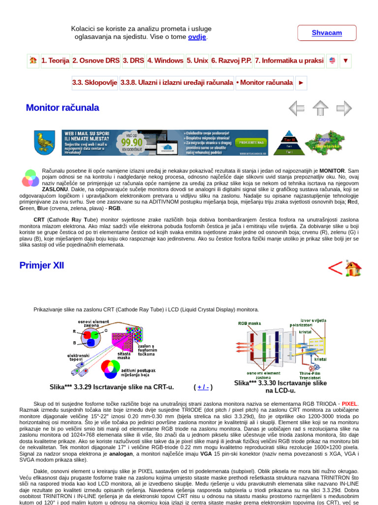 Monitor Računala - CRT, LCD, Plazma, OLED | PDF
