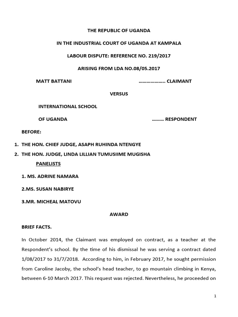 Battani vs International School Dismissal | PDF | Breach Of Contract ...