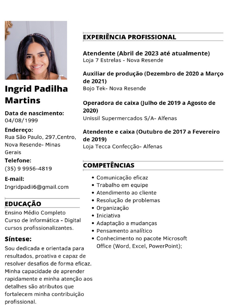 Currículo Ingrid | PDF
