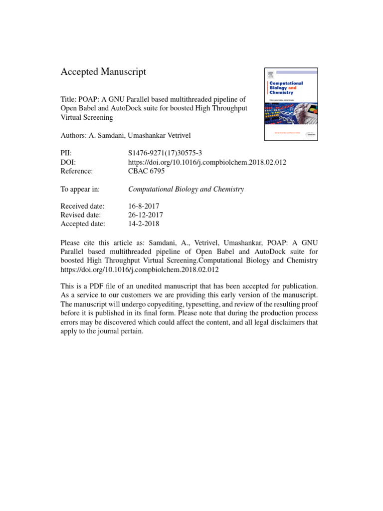 POAP Docking Protocol | PDF | Docking (Molecular) | Drug Design