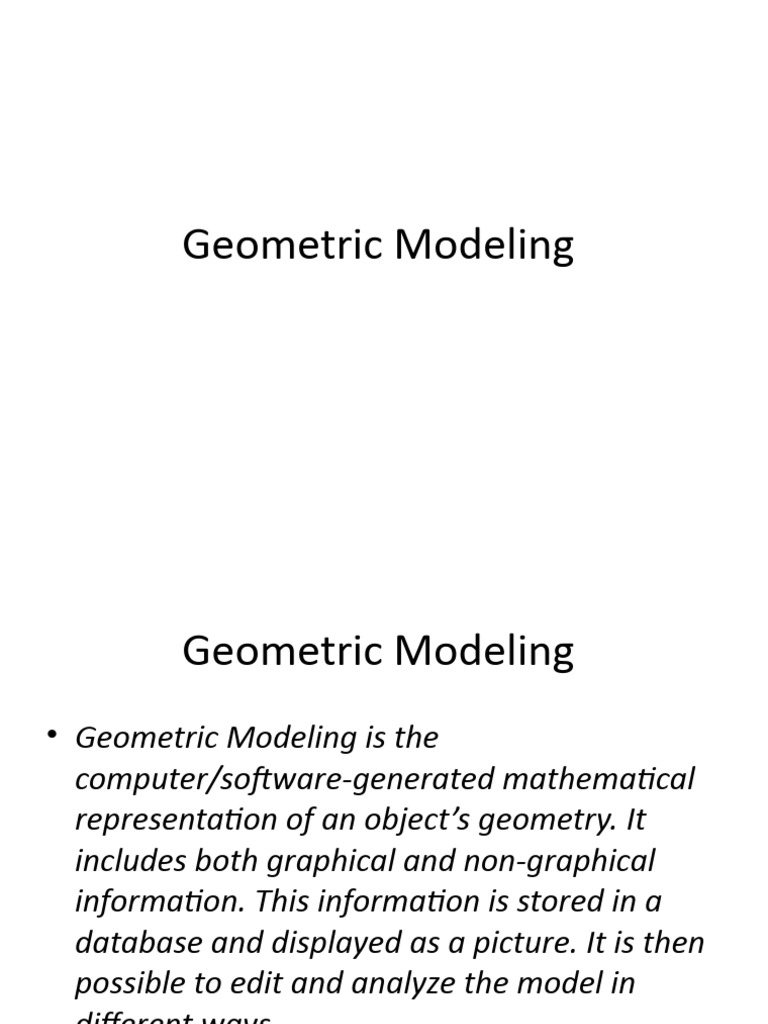 Geometric Modeling | PDF | Geometry | 3 D Modeling