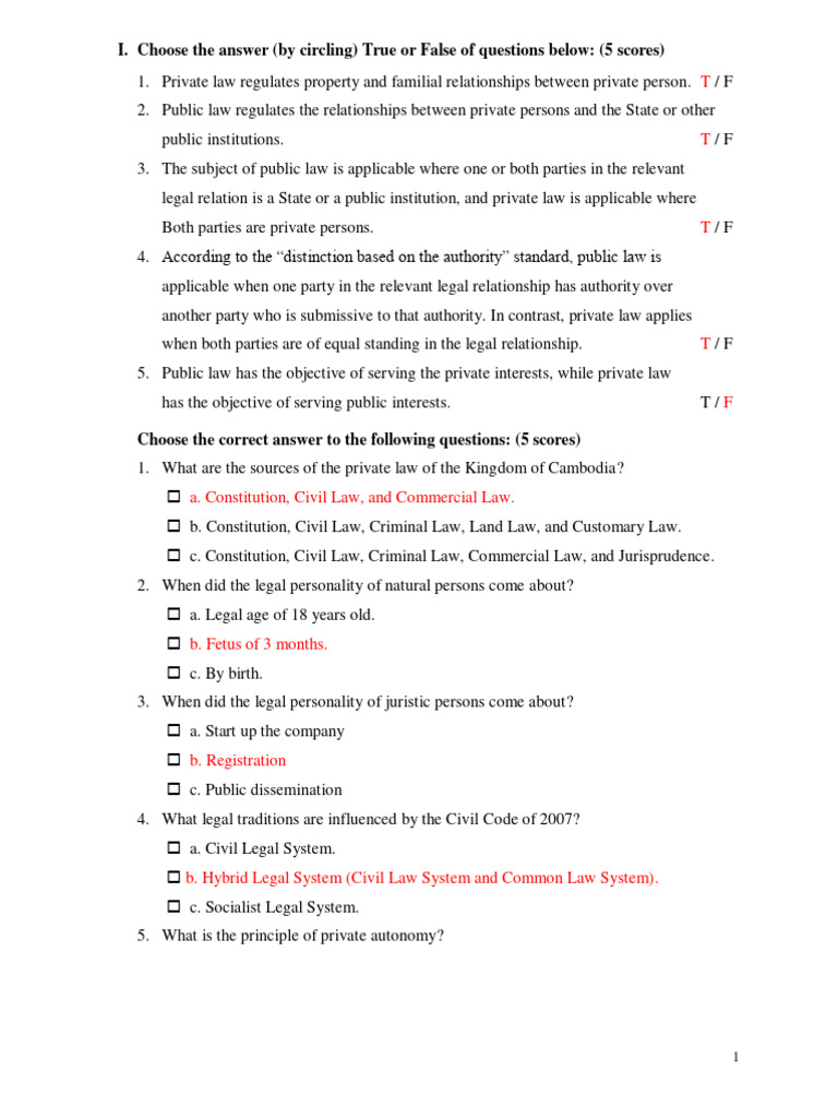 Cambodian Law: Private vs Public Law | PDF | Tort | Damages
