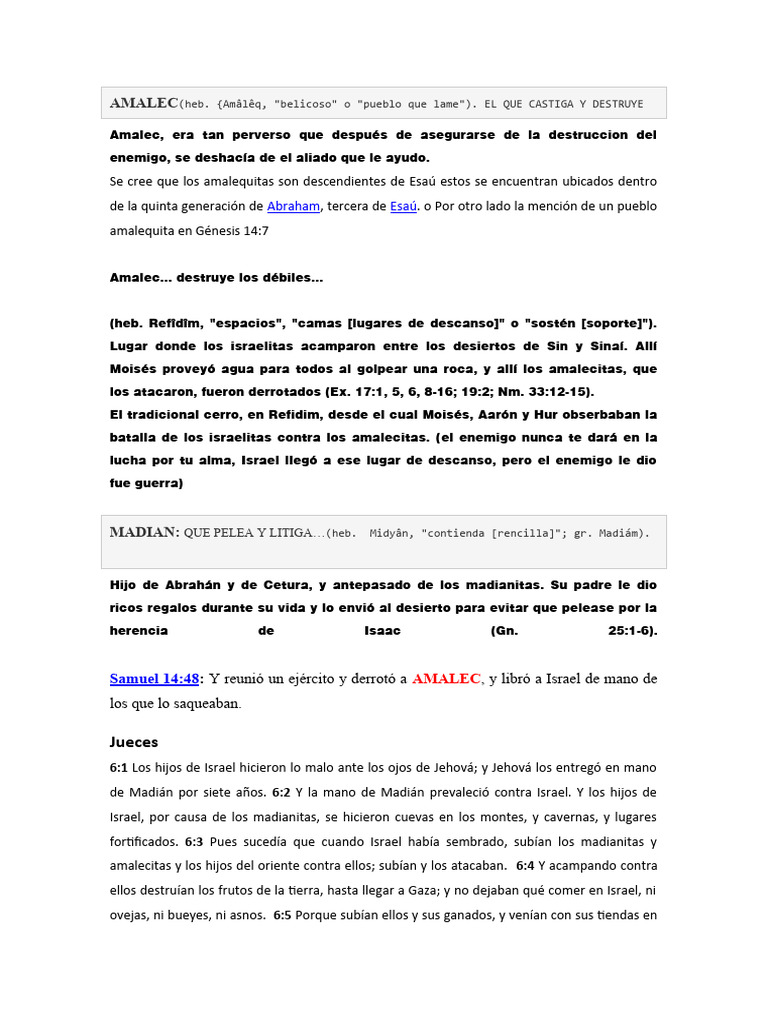 AMALEC | PDF | Gente de la Torá | Biblia hebrea