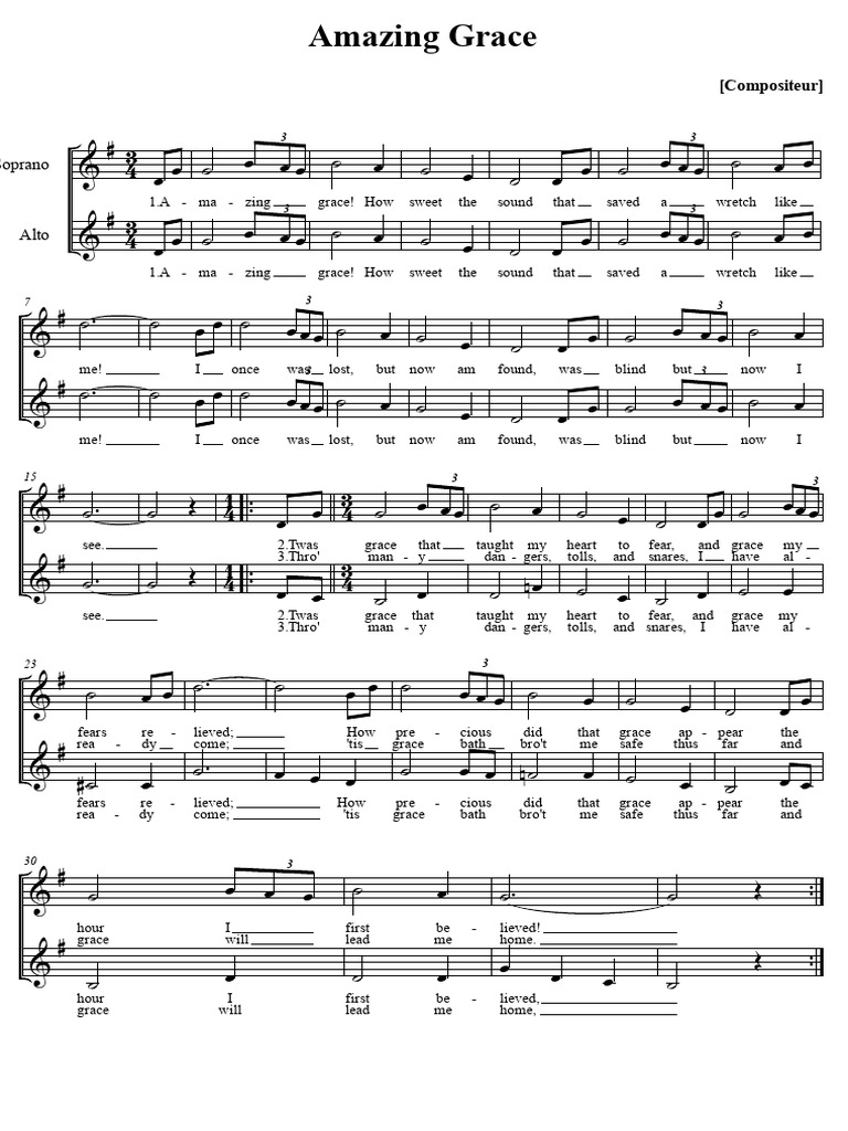 Amazing Grace 2 Voix | PDF