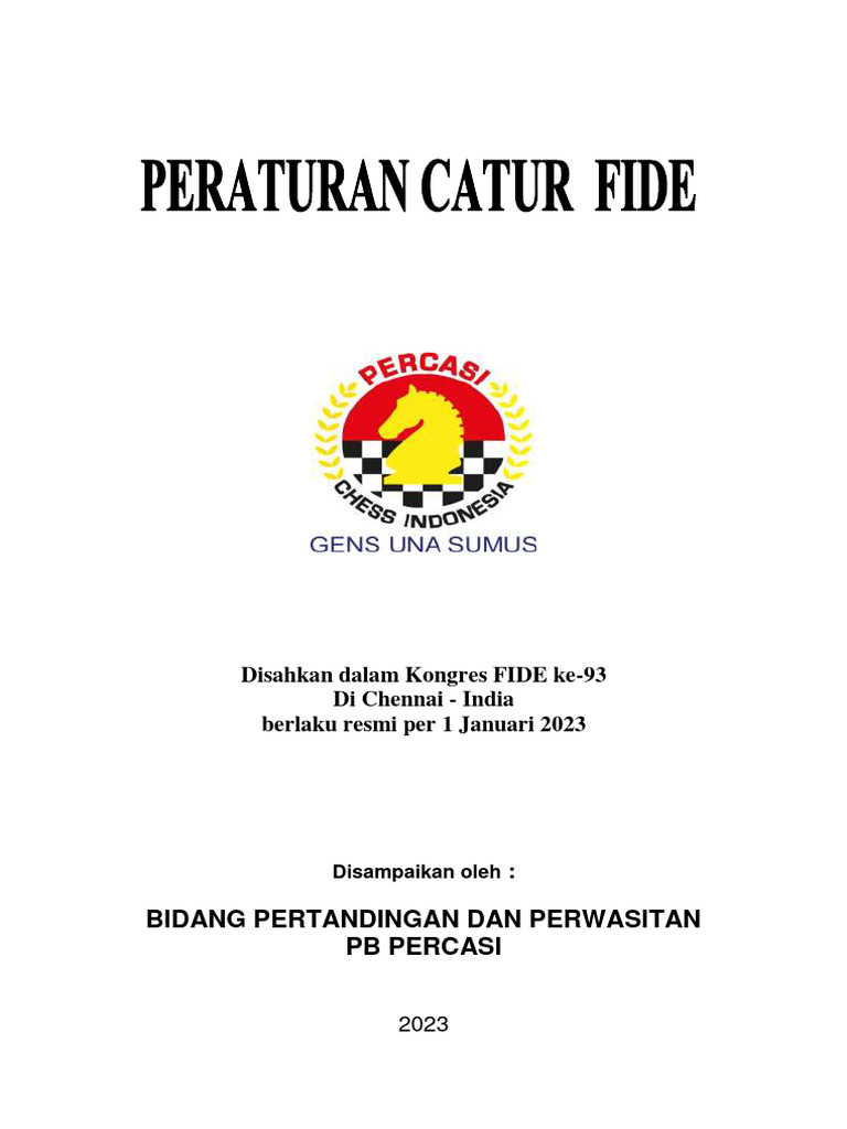 Laws of Chess Fide 2023 | PDF