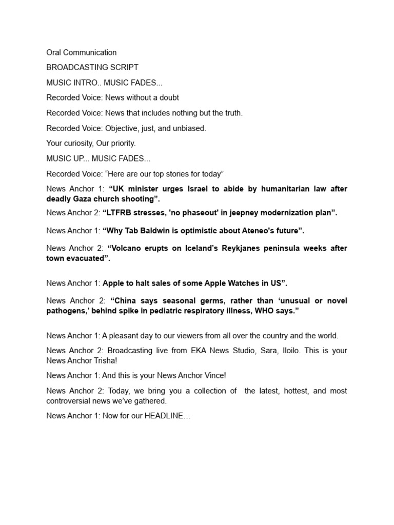 Oc Script (Tentative) | PDF