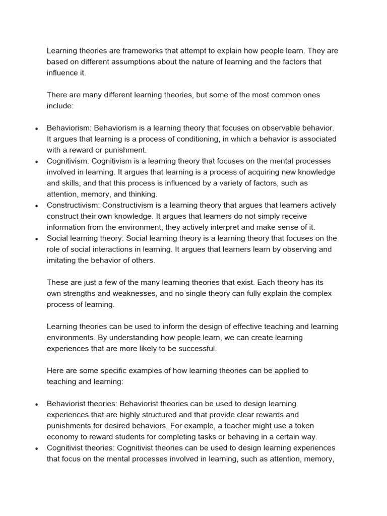 Unit 1 Learning | PDF