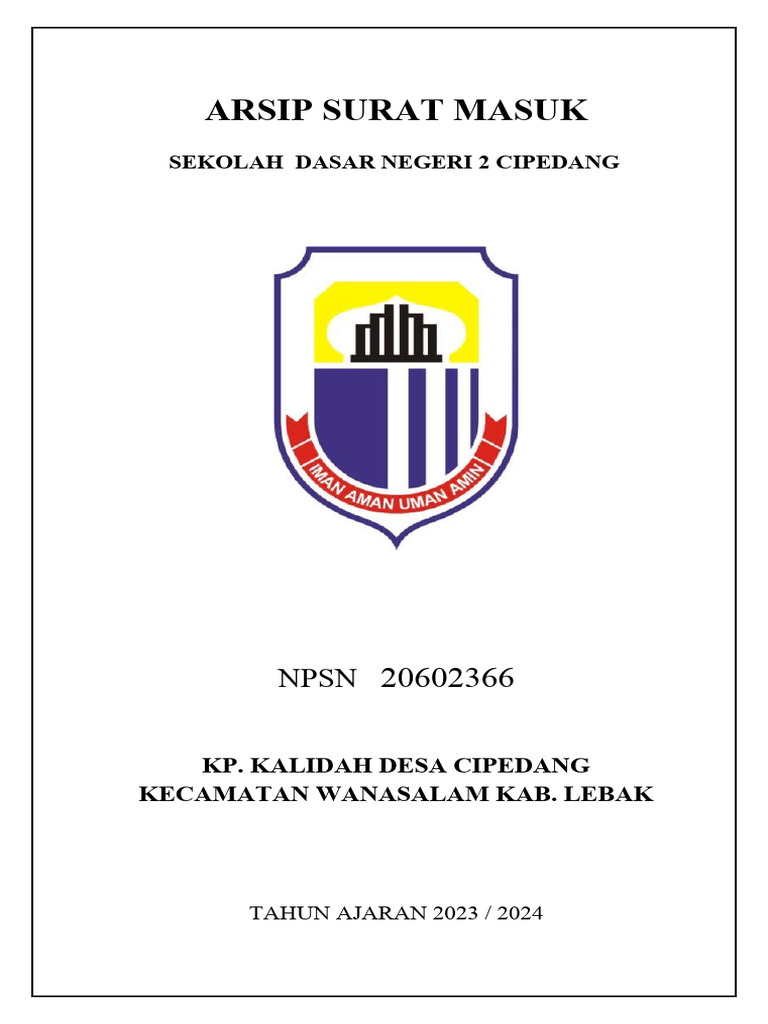 Cover Surat Masuk Dan Keluar | PDF