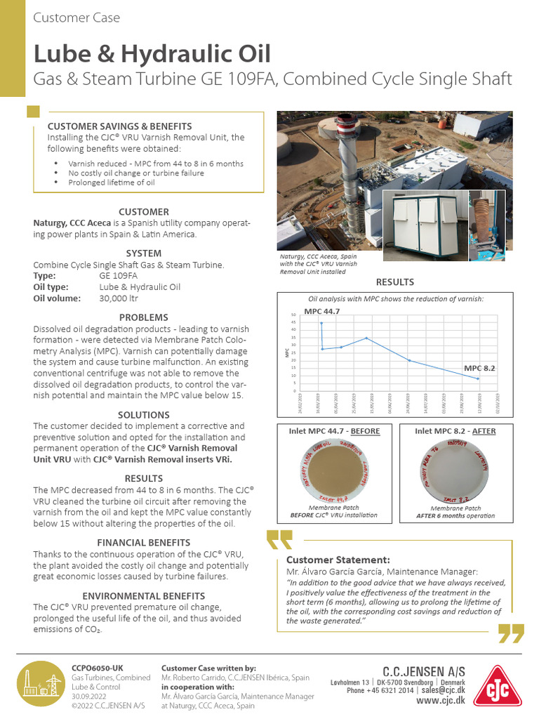 Lube Hydraulic Oil - Gas Steam Turbine | PDF | Nature | Energy Technology