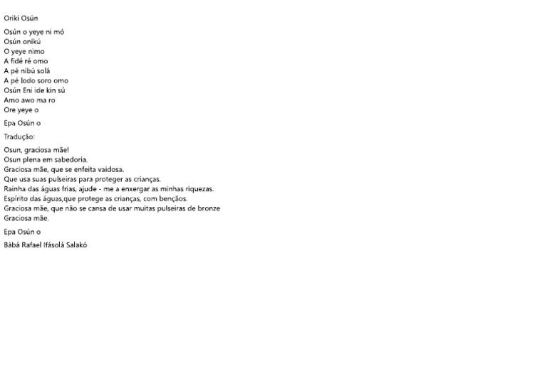 Oriki Osún | PDF