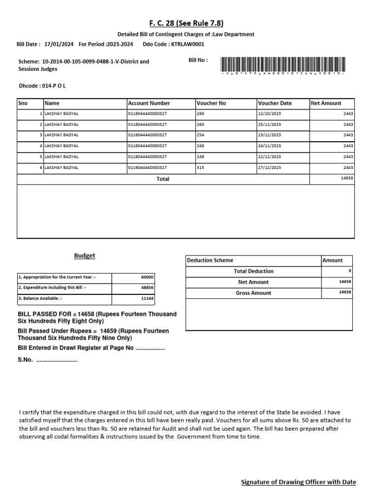 WDC 2 D01 KTRLAW00010124 WDC0013 | PDF | Expense | Government Finances