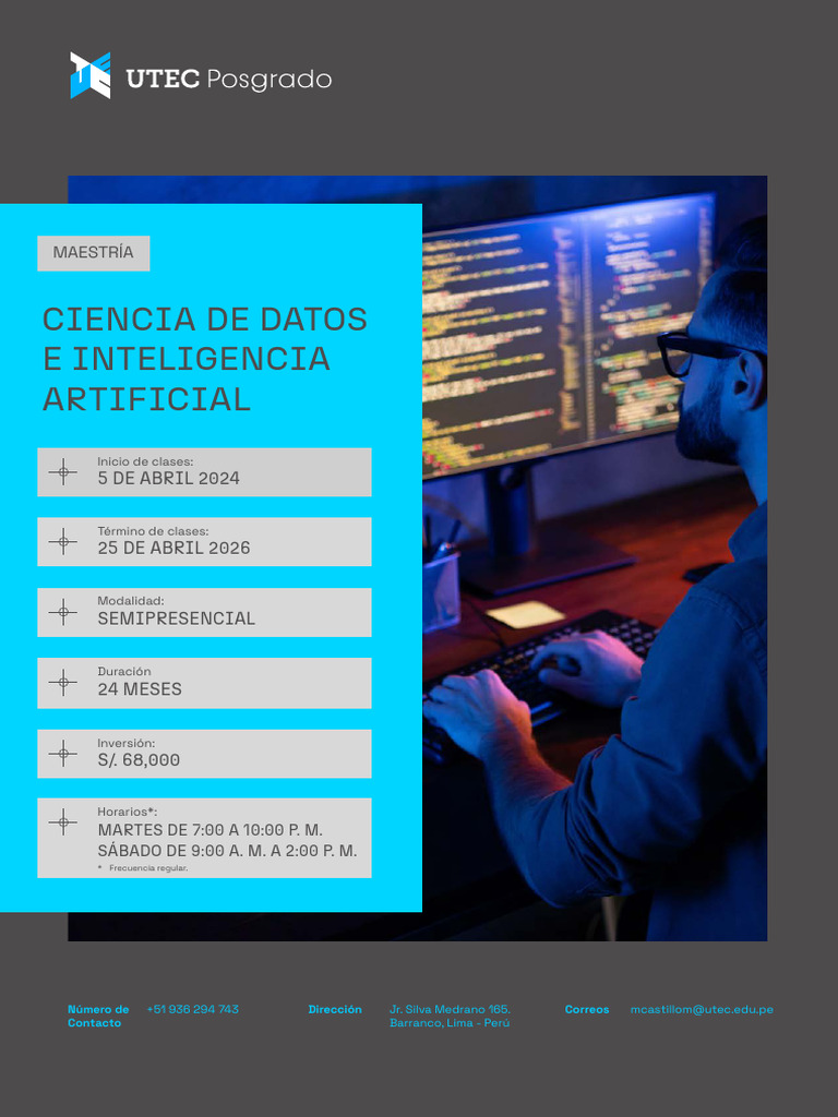 Brochure Maestría Ciencia de Datos e Inteligencia Artificial 2024 | PDF | Inteligencia ...
