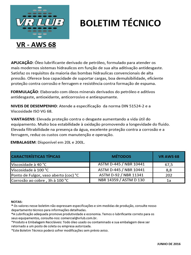 Ficha Tecnica Do Aws 68 | PDF