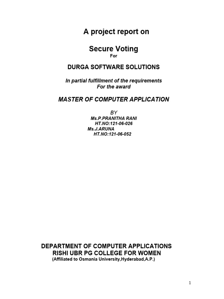 Online Voting Management System Project Report | PDF | Java ...