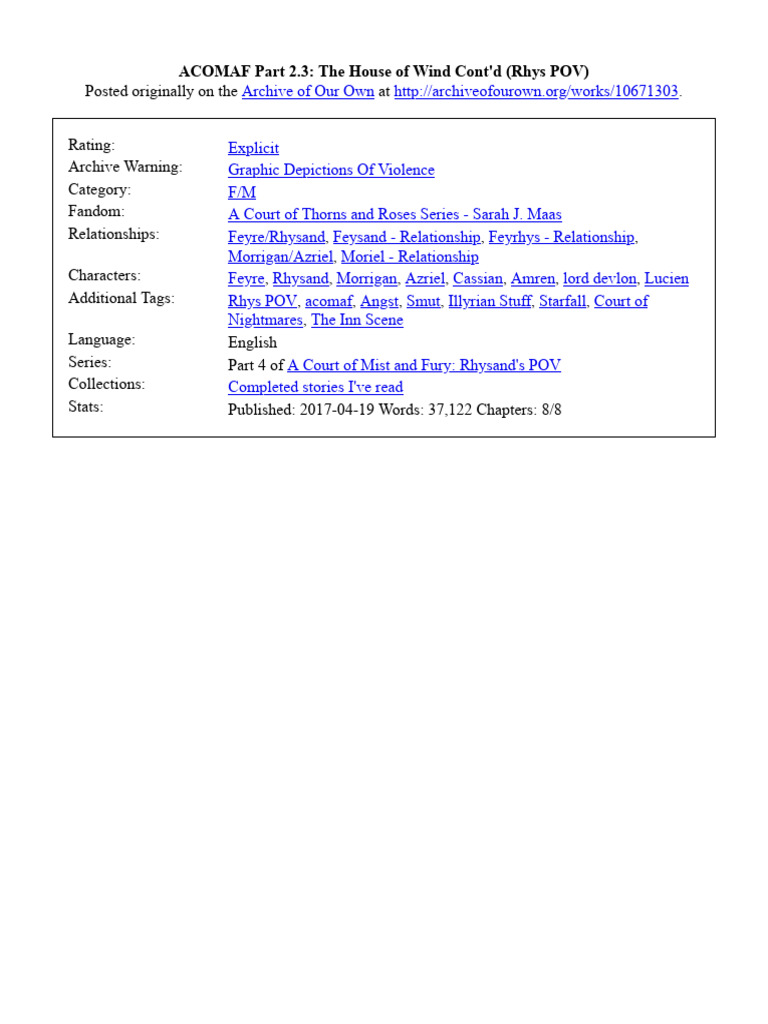 ACOMAF Part 23 The House | PDF