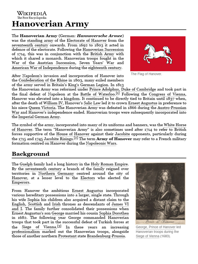 Hanoverian Army | PDF | Conflicts | Military