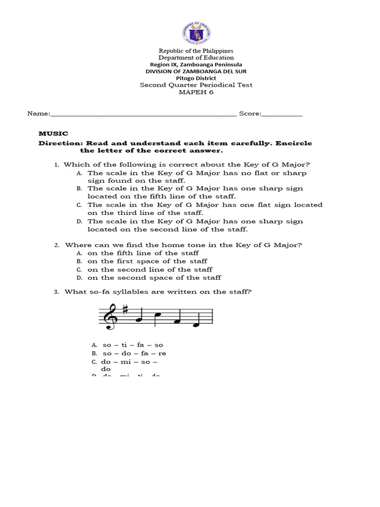 Periodical Test 2nd Quarter
