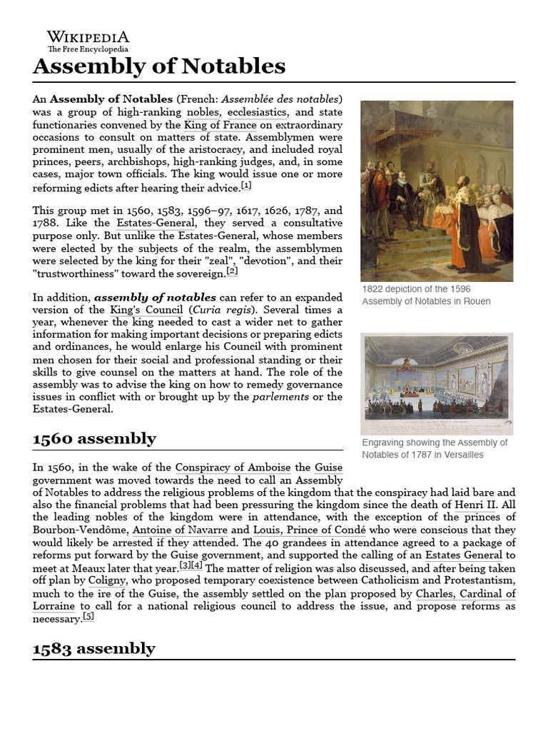 Assembly of Notables of France | PDF | France | Kingdom Of France