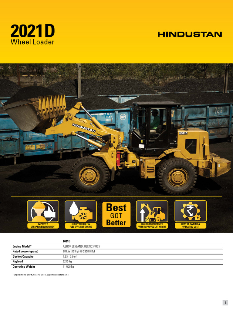 Hindustan Wheel Loader | PDF | Loader (Equipment) | Brake