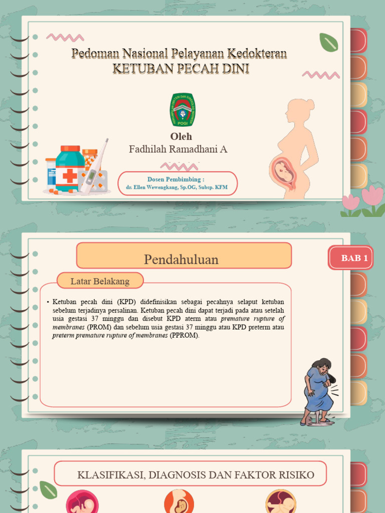 Pedoman Nasional Pelayanan Kedokteran KETUBAN PECAH DINI | PDF