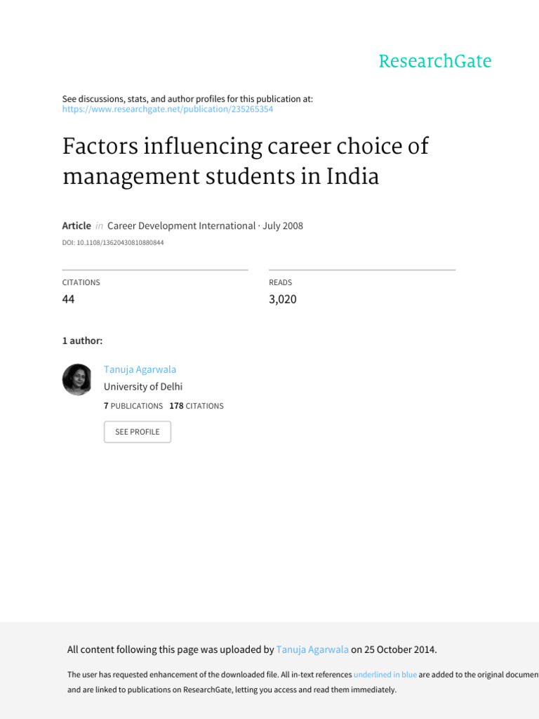 Factors - Influencing - Career - Choice - of - Management Students in ... Factors - Influencing - Career - Choice - of - Management Students in ...