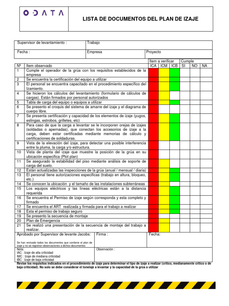 DOC-EHS-Plan de Izaje | PDF
