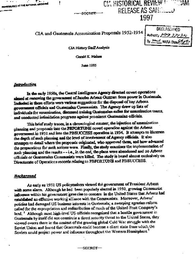 The Guatemala 1954 Documents Pdf
